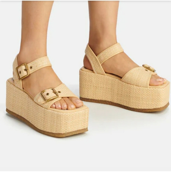 Coach | Shoes | Coach Naomi Raffia Flatform Sandals | Poshmark